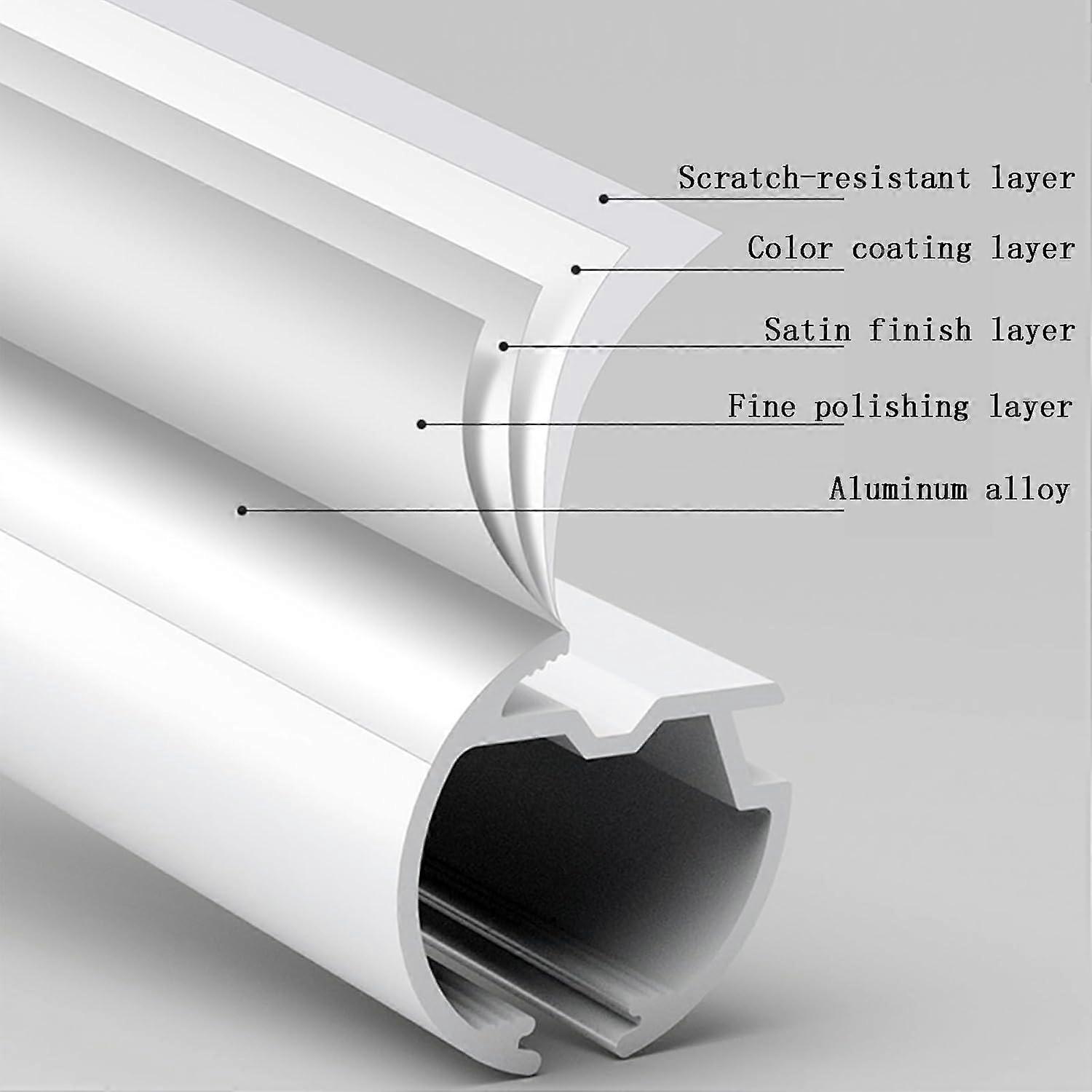 Wall Mount Curtain Pole with 2in1 Roman Rod and Track Rail for Living ...