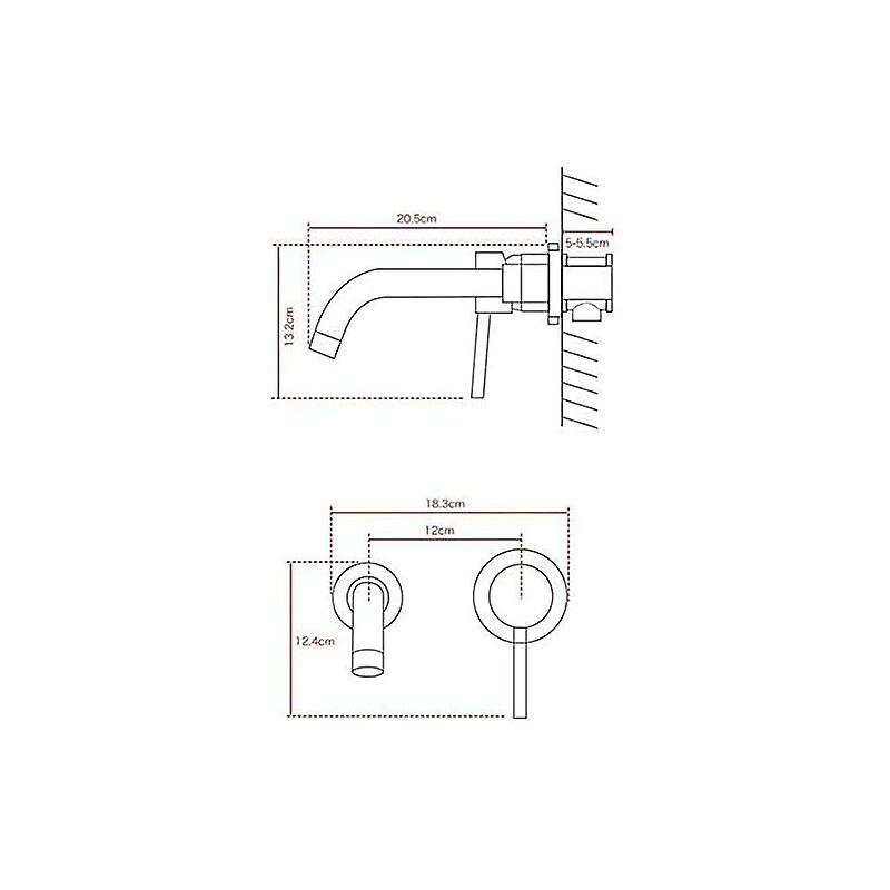 Brushed Gold Recessed Basin Faucet | Fruugo UK