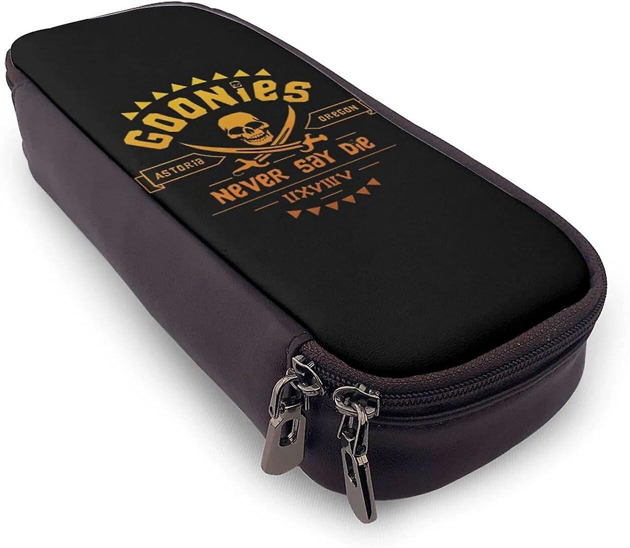 Goonies Never Say Die Leather Pencil Case Big Capacity with Zipper ...