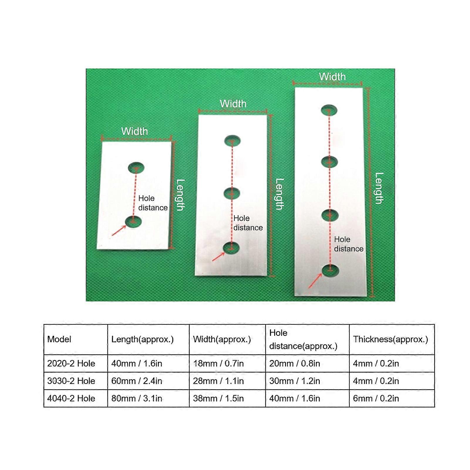 10pcs Joining Plate Aluminum Flat Connecting Reinforcement Vertical ...