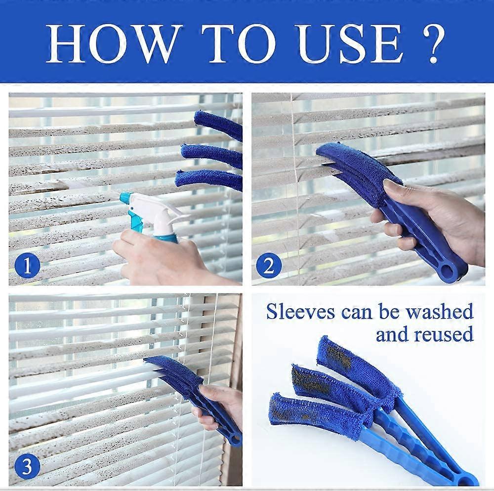 Window Blind Cleaner Duster Brush with 5 Microfiber Sleeves - Blind ...
