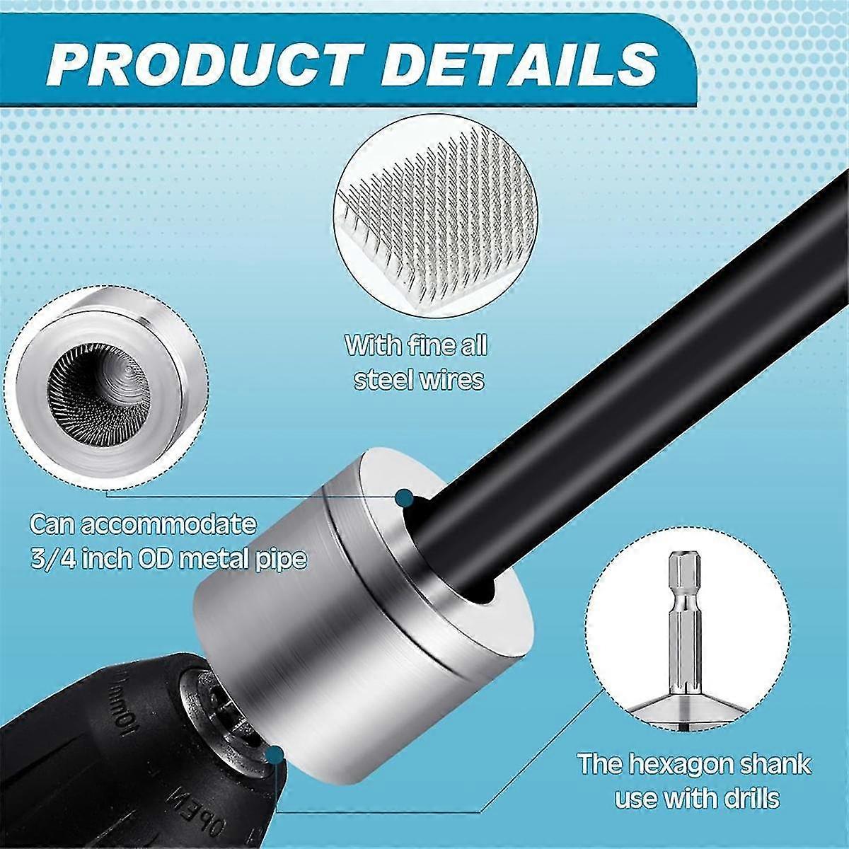 2 Pack Metal Copper Pipe Cleaner with 2 Replaceable Brushes Tube ...