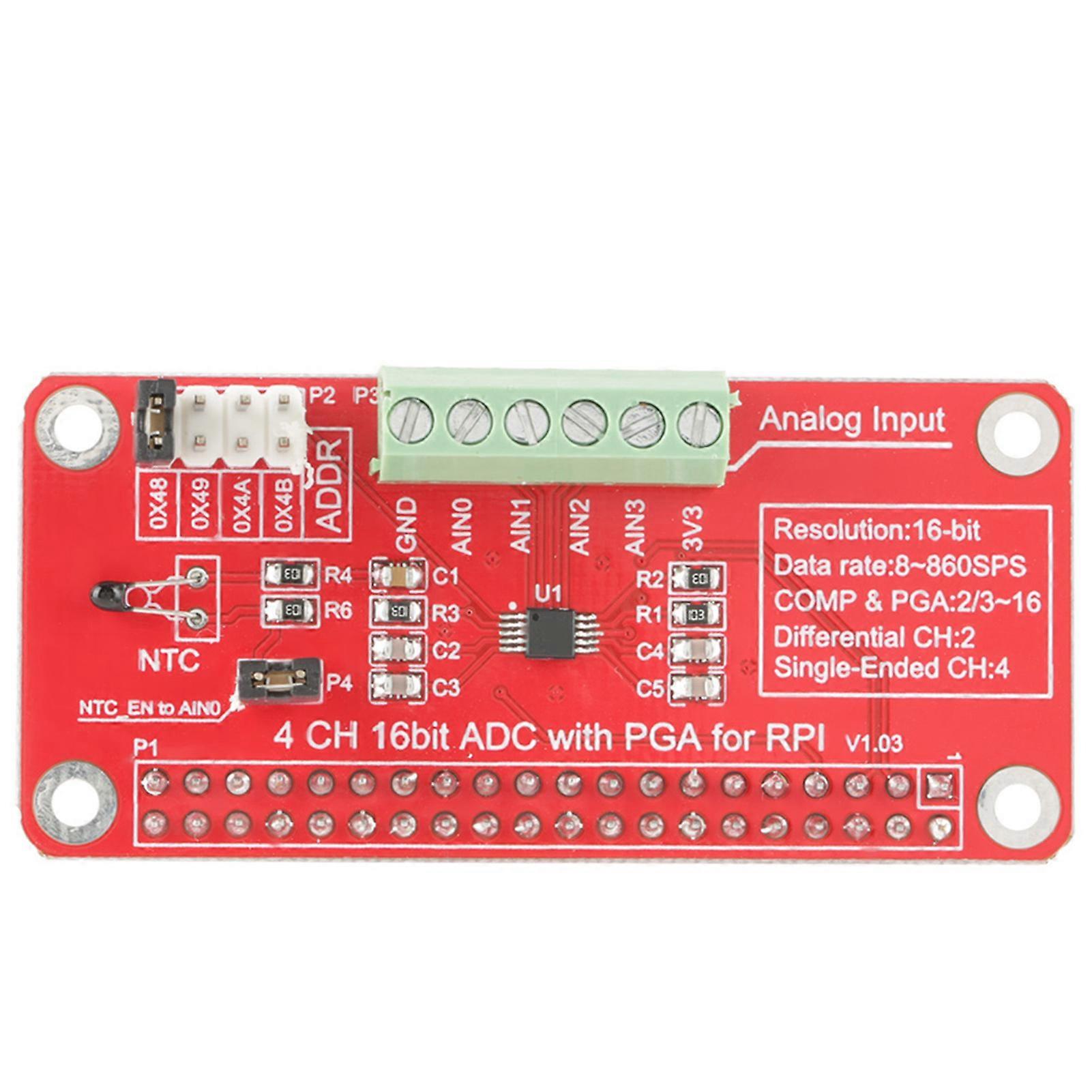1pc 16?Bit ADC ADC Analog to Digital Converter Module for Raspberry Pi ...