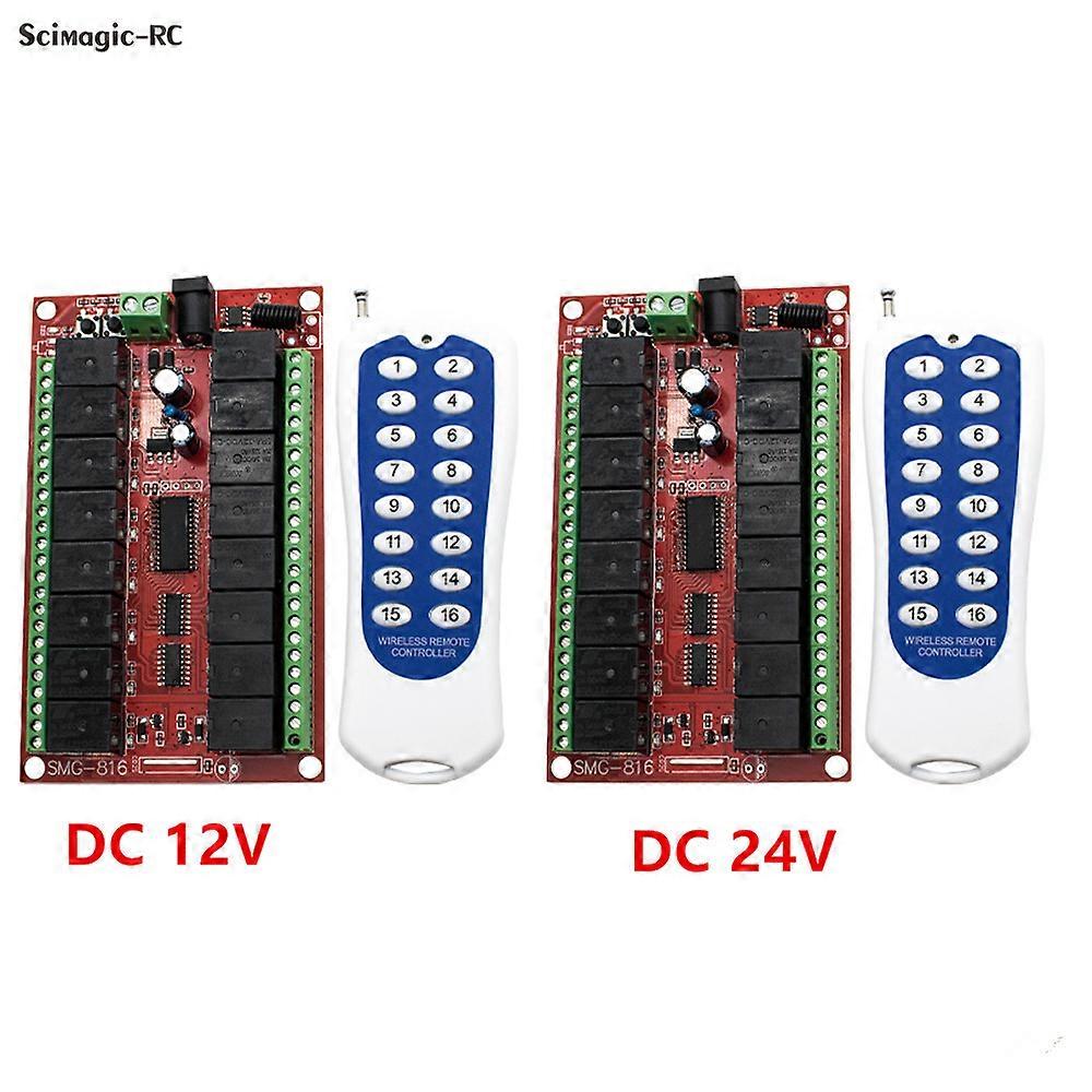 43392MHZ DC 12V/24V 16 CH Channels 16CH RF Wireless Remote Control ...