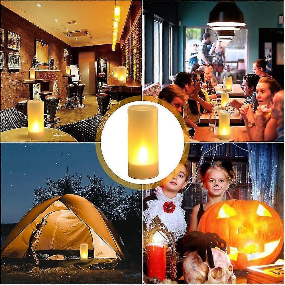 Pack Of 24 Rechargeable Led Candles Flickering Flameless Led Electric ...