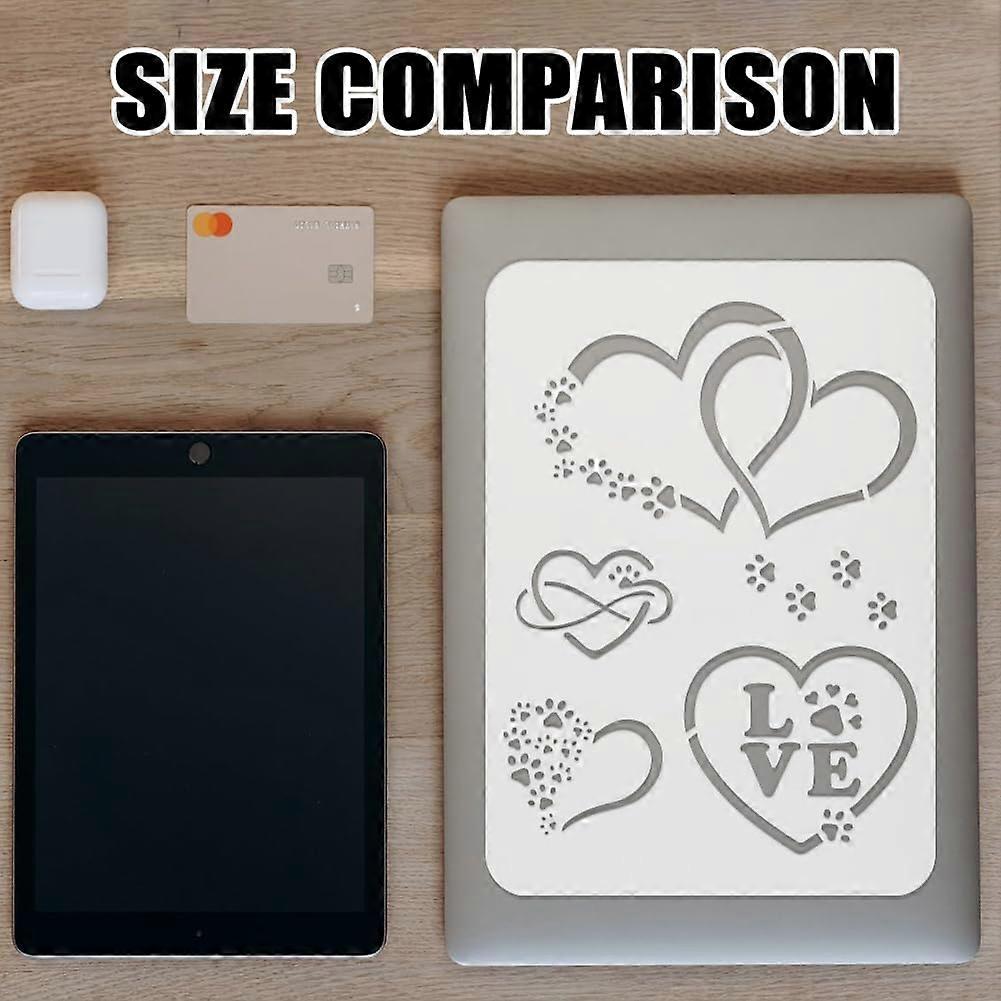 Paw Print Heart Painting Large Stencil 8.3x11.7" Heart Infinity Paw ...
