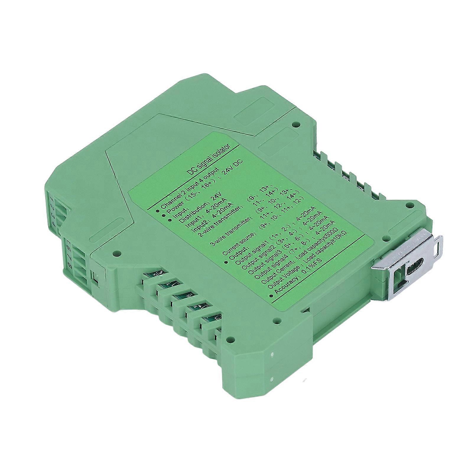 24V DC Signal Isolator 2 in 4 Out Direct Current Signal Conditioner Transmitter PLC Detection 4 ...