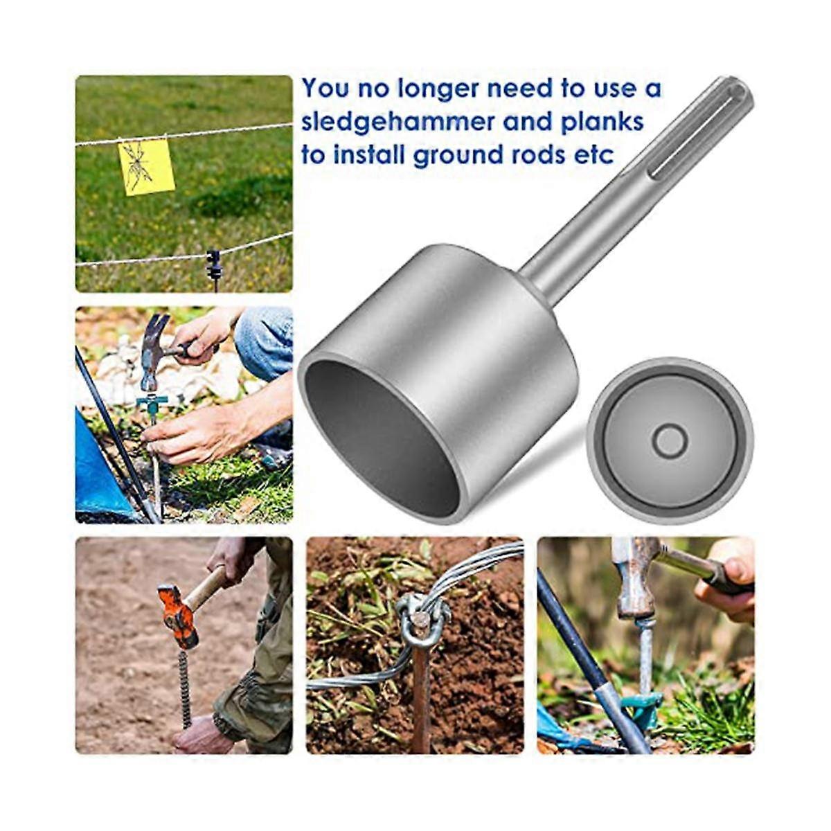 SDS-Max Ground Rod Driver, 65mm Heavy Duty Steel Drill Bit Driver,for ...