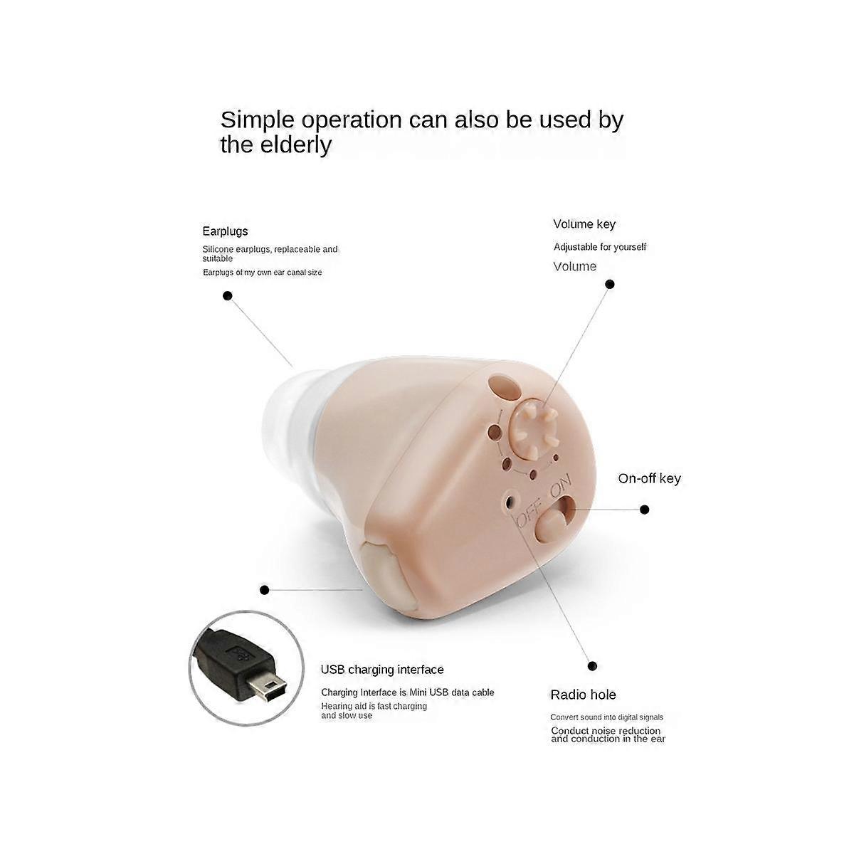 Rechargeable Hearing Aid Audiphone Digital Ear Hearing Aids for ...