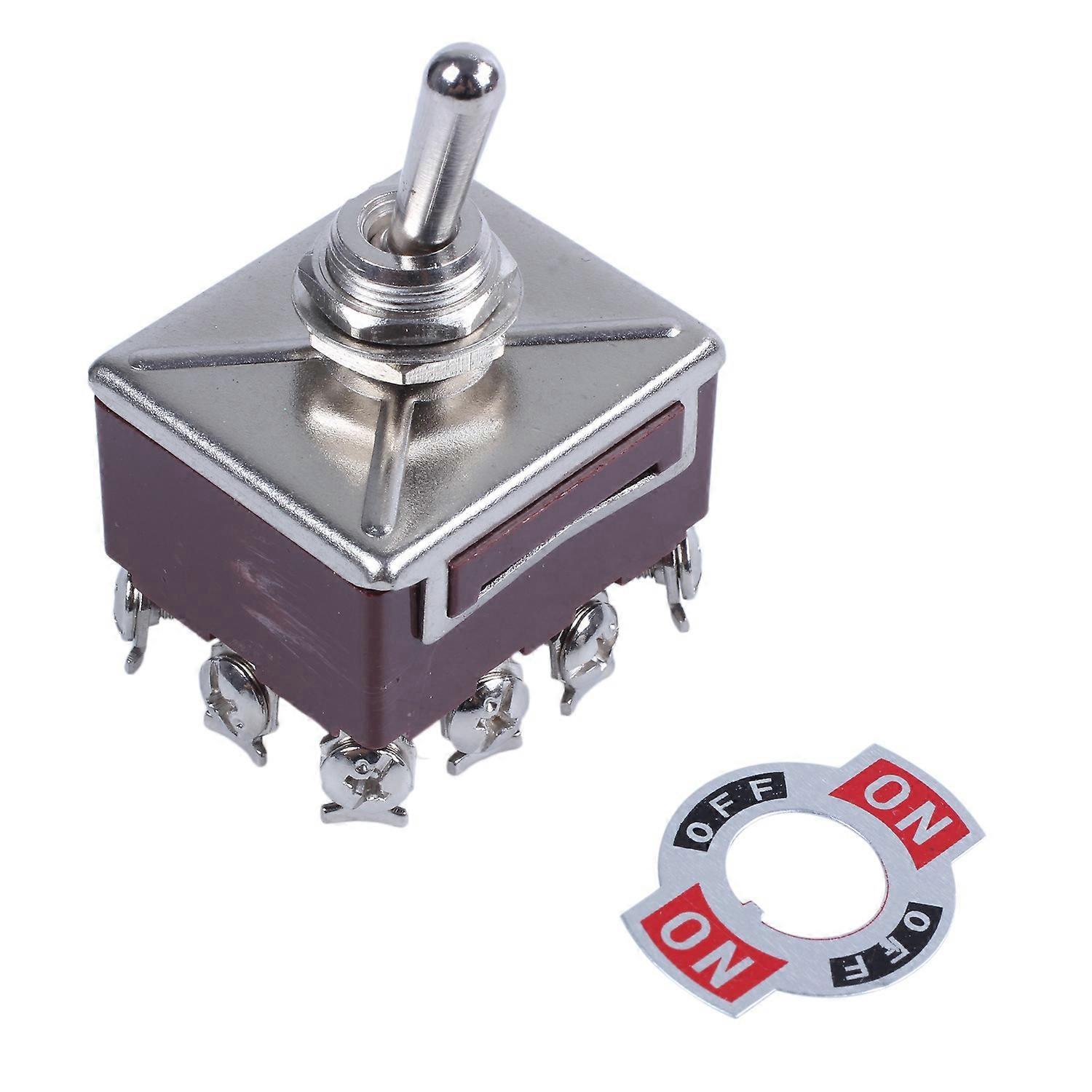 AC 380V 10A ON/OFF/ON 3 Positions 12 Pin Latching Toggle Switch 4PDT ...