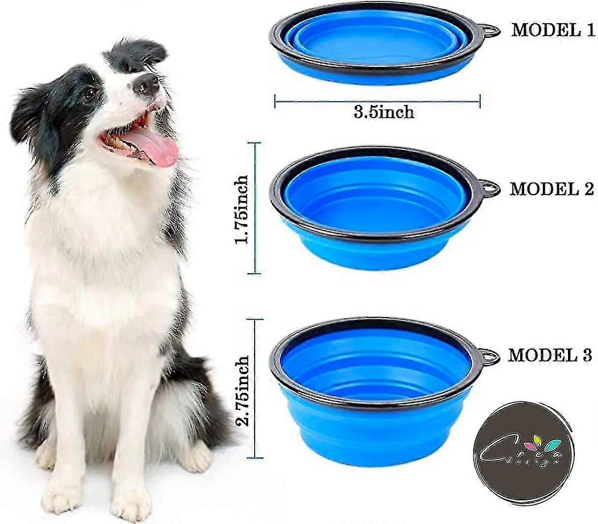 Portable Travel Bowl For Water And Dog Food With Two Space-saving ...