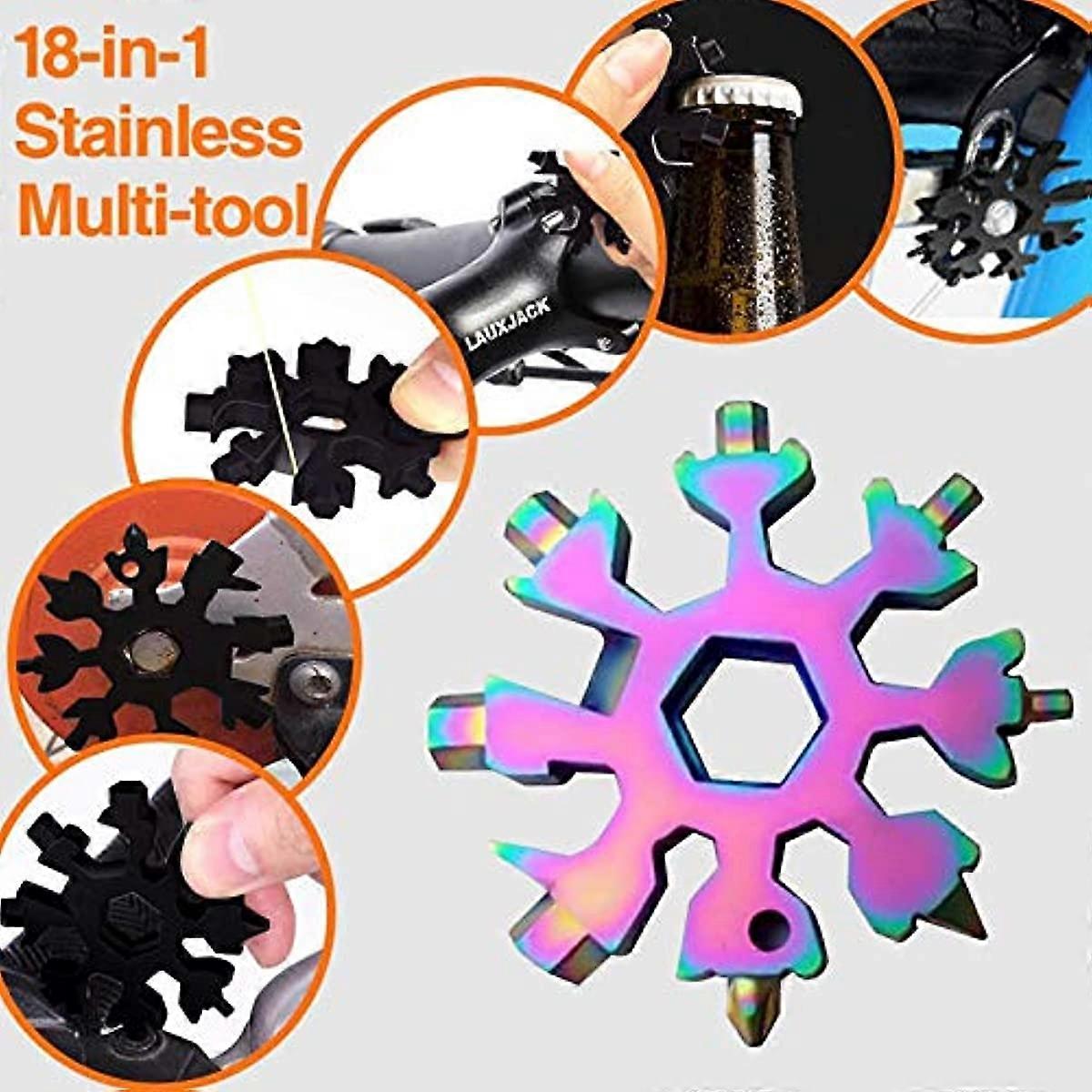 18 in 1 Snowflake Multi Tool Men and Women Novelty Idea Gift Stainless ...
