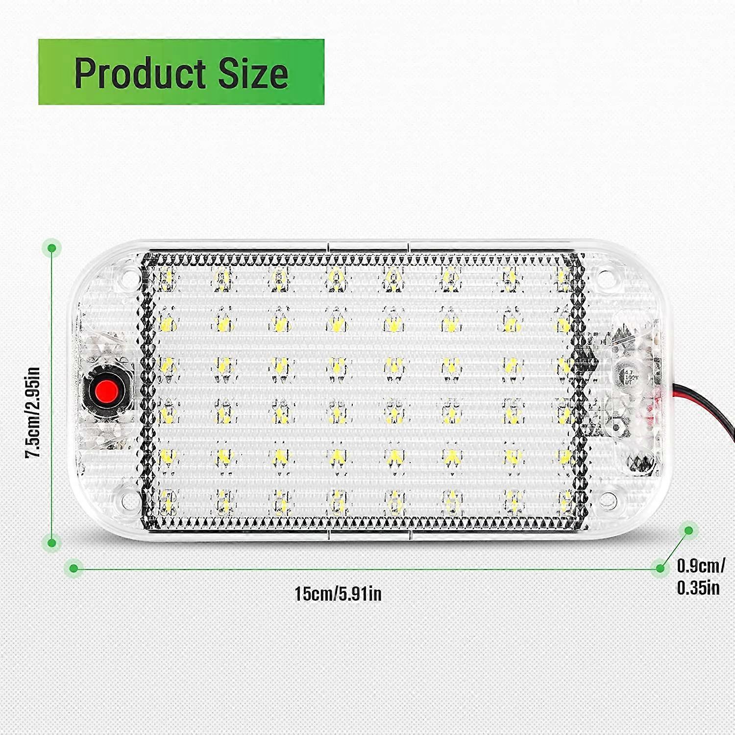 LED Interior Light 10W 48 LED Universal Bright Interior Lights with On ...