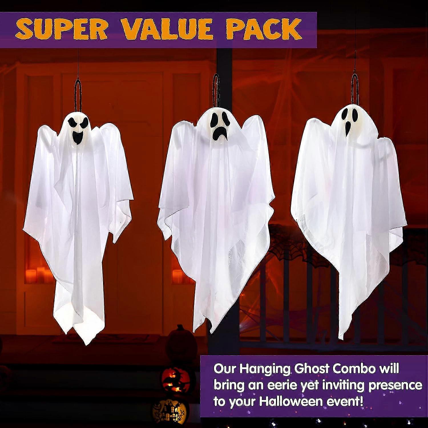 3 Pack Halloween Party Decoration Hanging Ghosts,cute Flying Ghost For ...