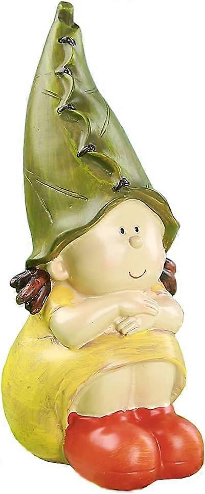 Garden Gnome Girl Statue - 7.48" Tall Garden Sculptures and Statues ...