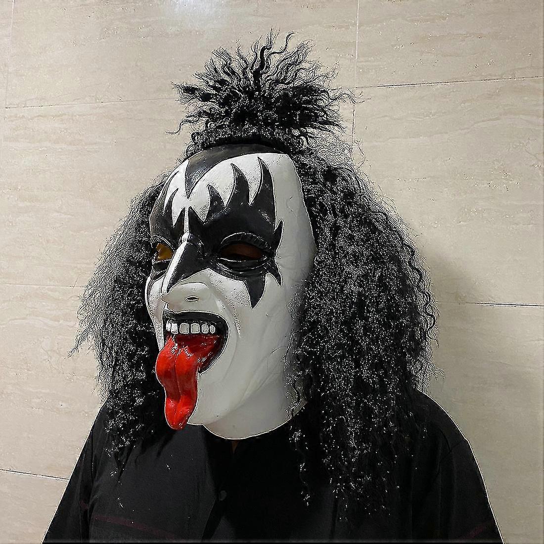 Kiss Band Gene Simmons Punk Mask Latex Cosplay Masks Chaim Witz Rock ...