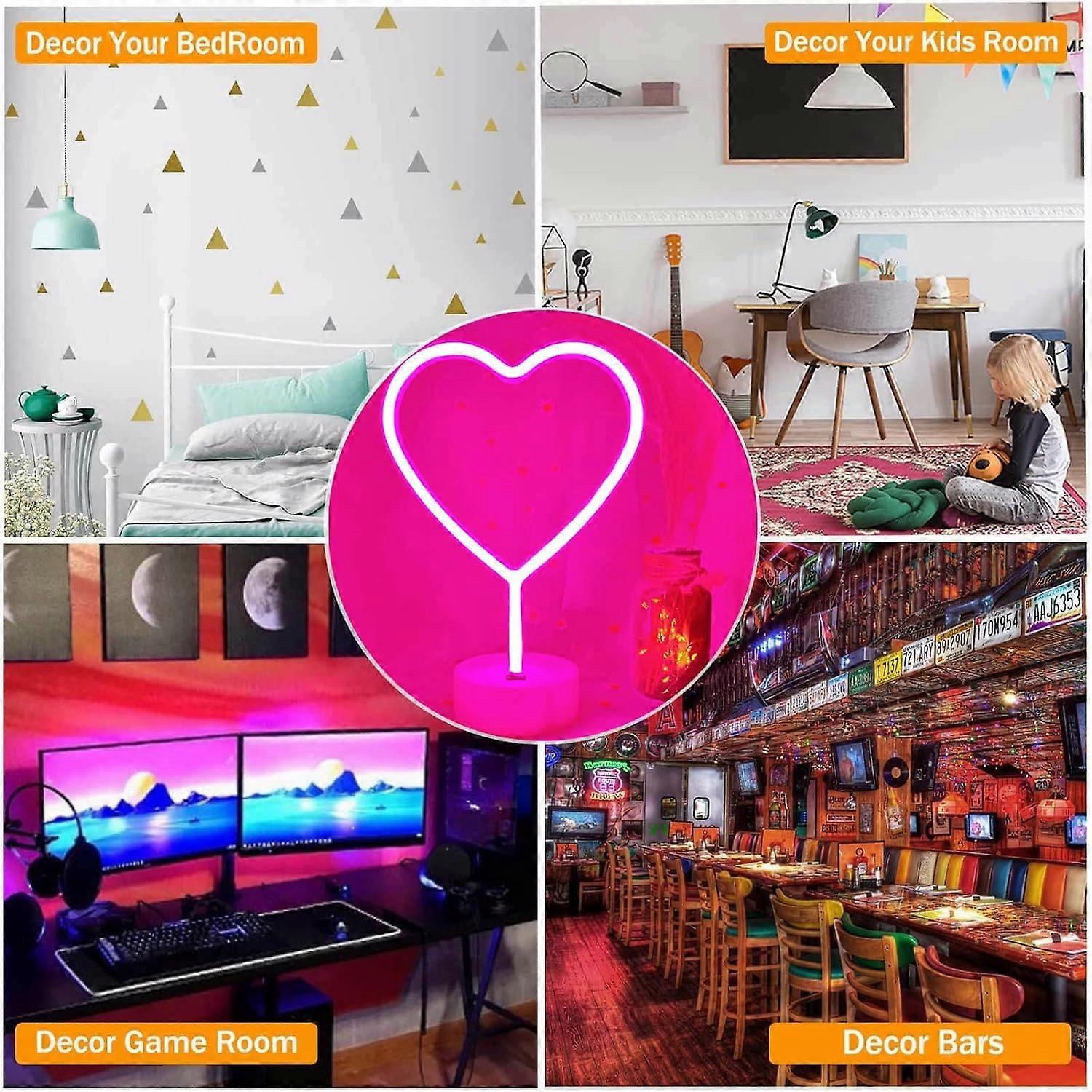 Neon Hjerte Tegn Lys Indretning, Lys Hjerte Led Lys Skilt Hjerte Neon ...