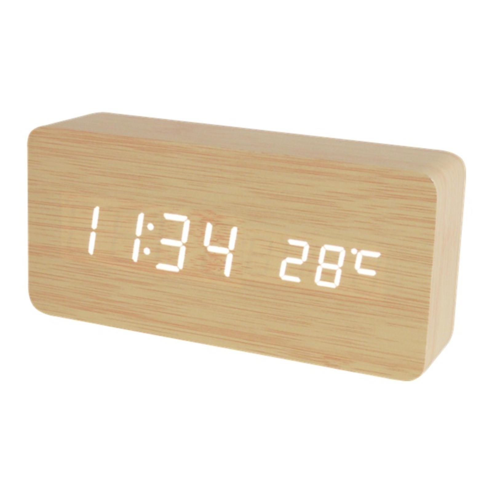 Wood Digital Clock Wood Cubee Alarm Clock