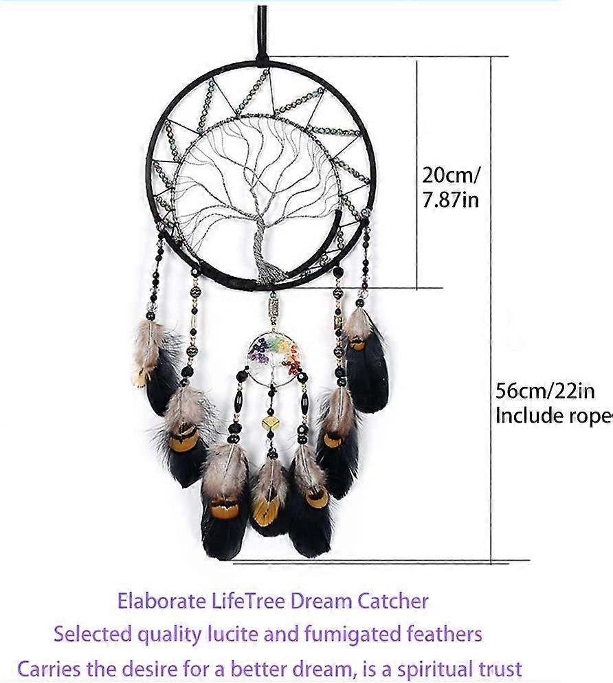 7 Chakras Tree of Life Dream Catcher Wall Decor with Rainbow Healing ...