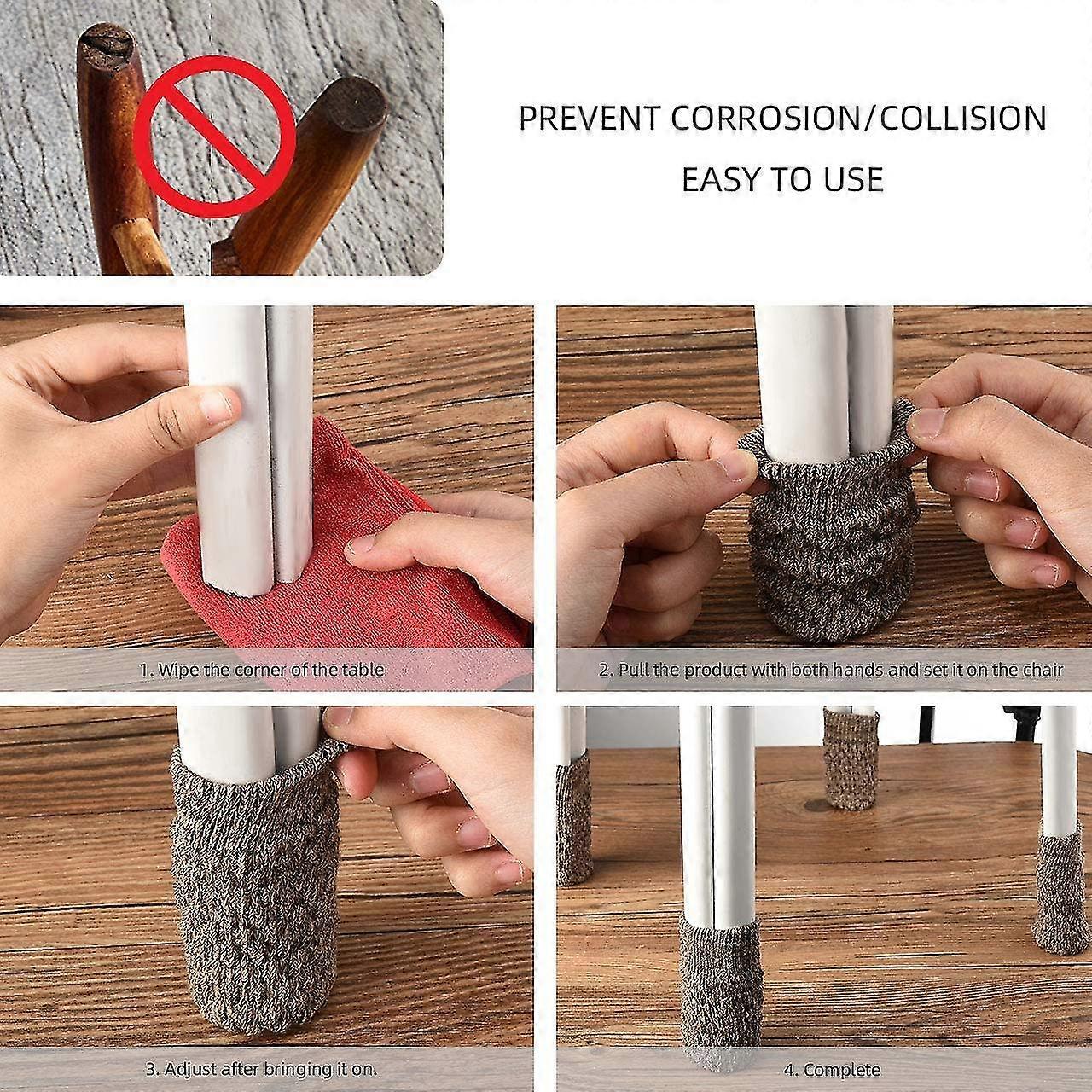 16 Pack Non-slip Chair Leg Socks, Chair Legs, Chair Legs, Knitted Chair ...