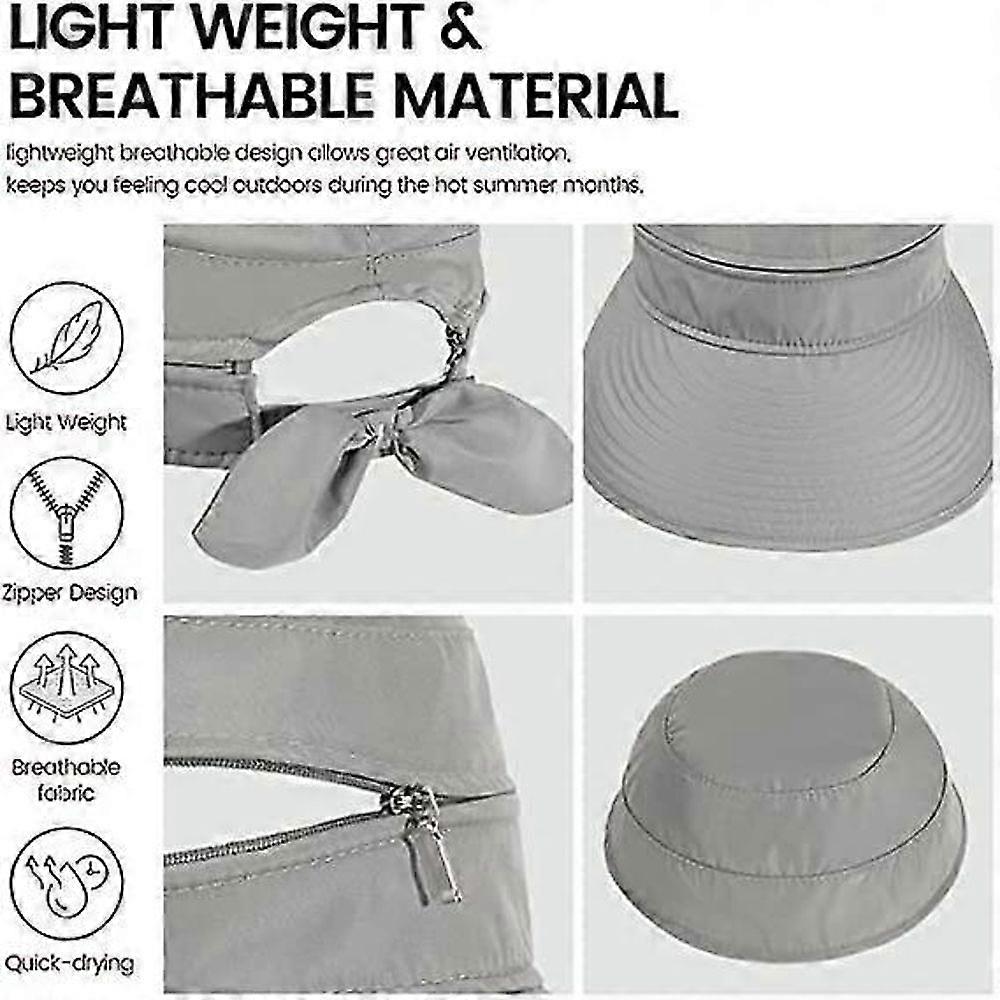 Hats for Women UPF 50+ UV Sun Protective Convertible Beach Visor Hat ...