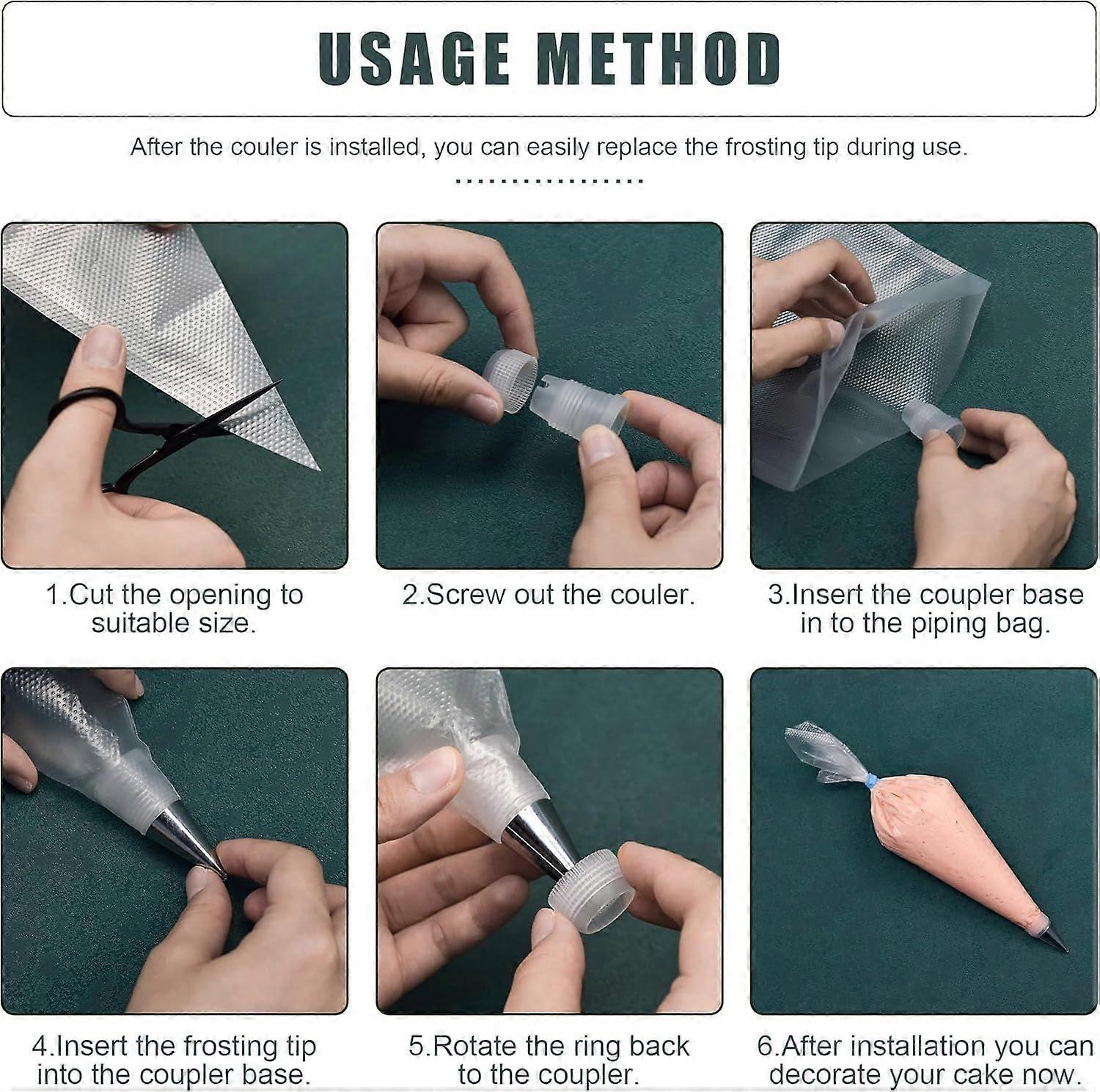 Piping Bags and Tips Set, Cakes Decorating Supplies Kit with 100pcs 12 ...