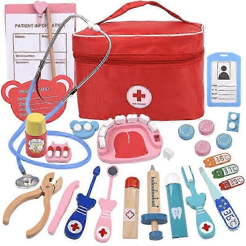 Children Pretend Play Doctor Educational Toys Wooden Medical Simulation ...