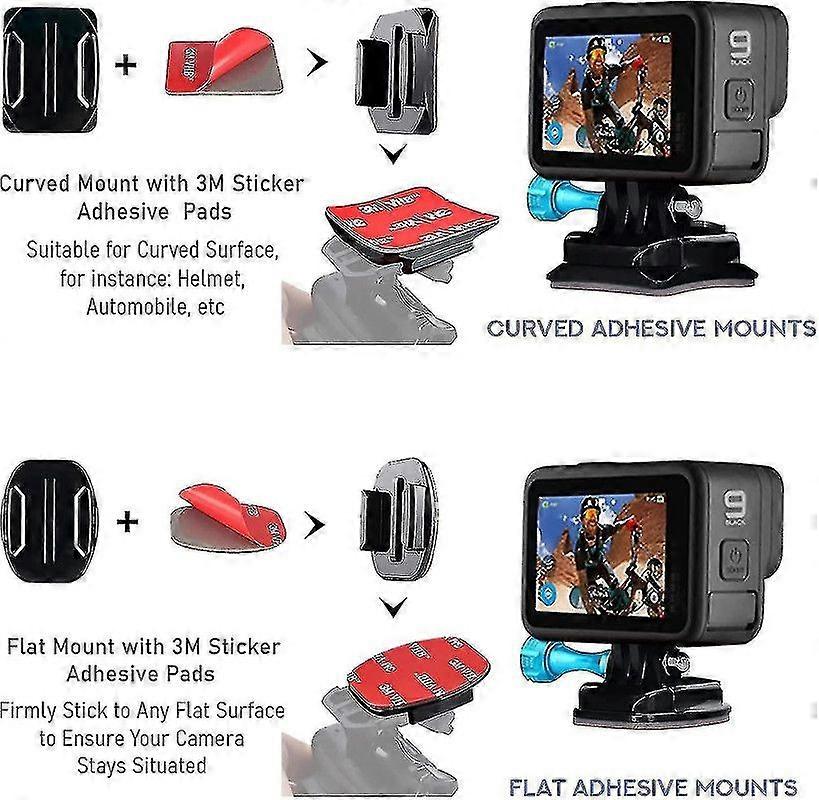 Adhesive Mount Kit & 3M Sticky Pads for GoPro Hero Cameras | Fruugo UK