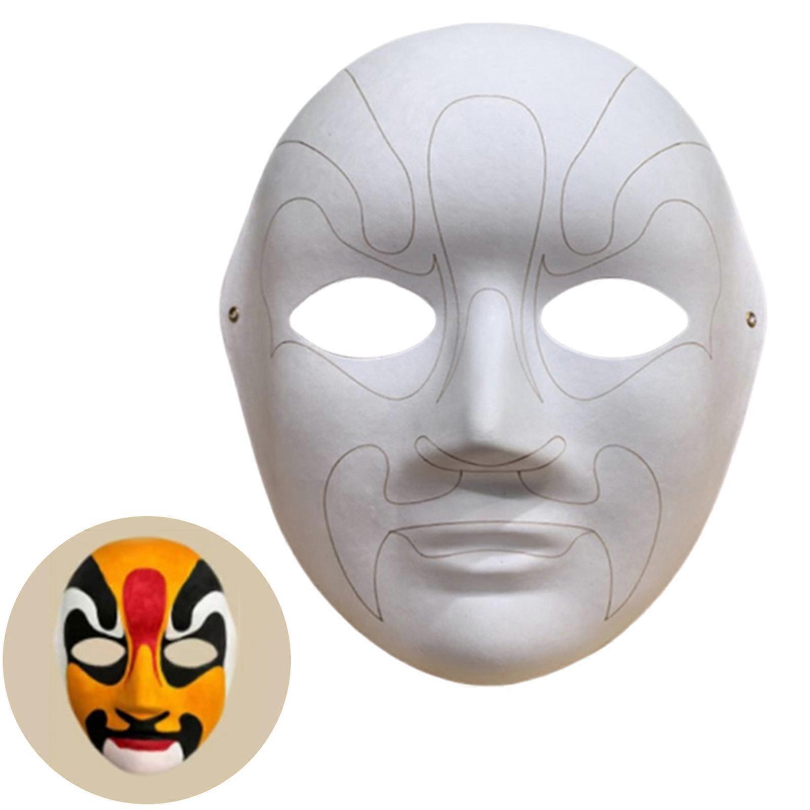 Paper Mache Masks Full Face Masks Plain White Masks Half Face Blank ...