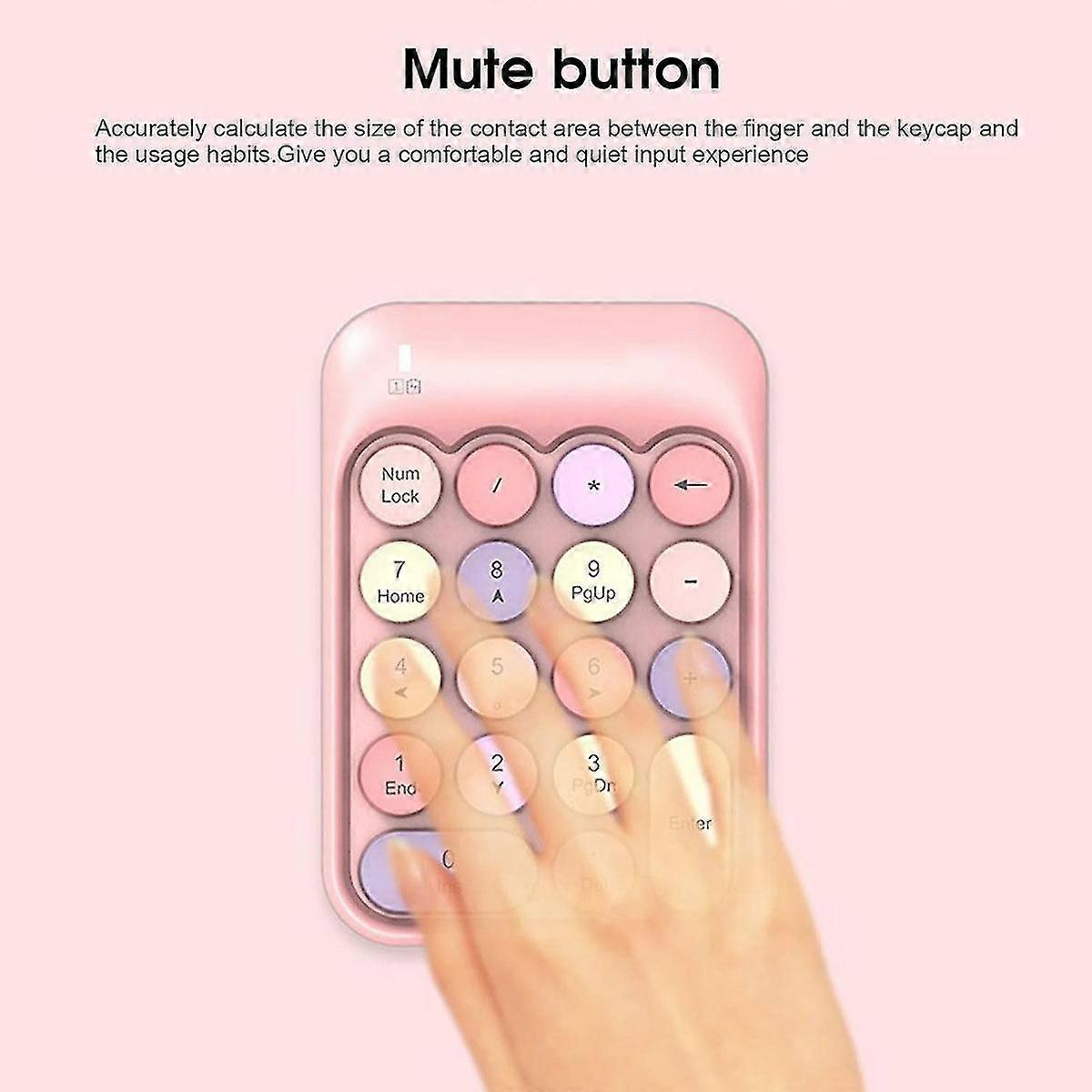 Wireless Number Pad, 2.4G 18 Keys Number Pad, Portable Silent Financial ...