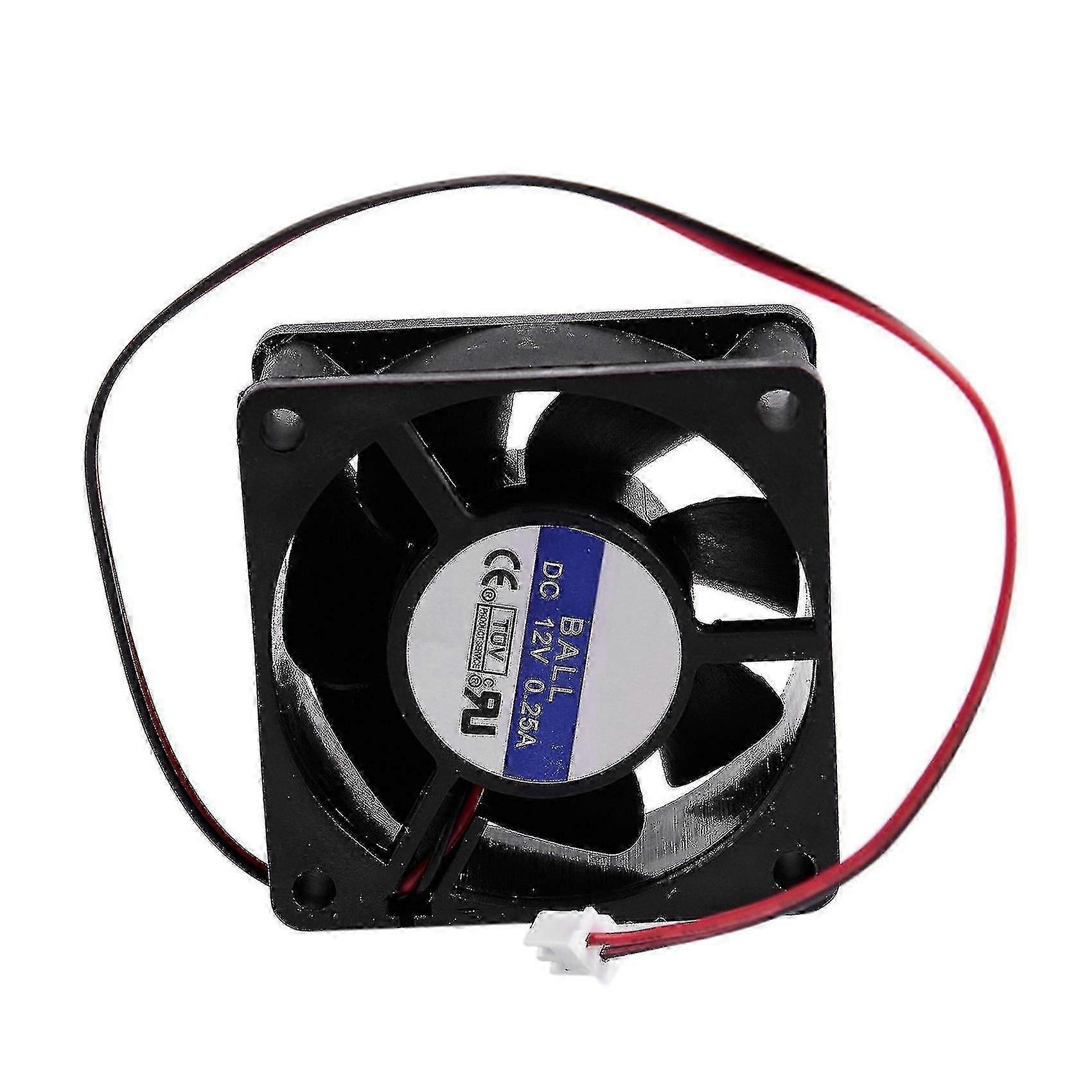 2-Pack 60mm x25mm DC 12V 0.25A 2-Pin Cooling Fan for PC Case CPU Cooler ...