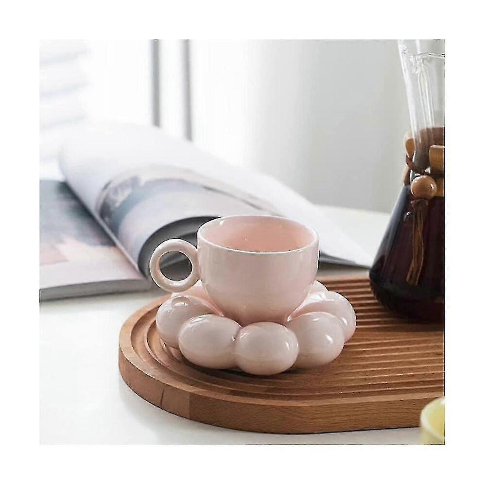 Flower Coffee Cup & Saucer Set Cute Mug & Saucer Set Ceramic Coffee Cup ...
