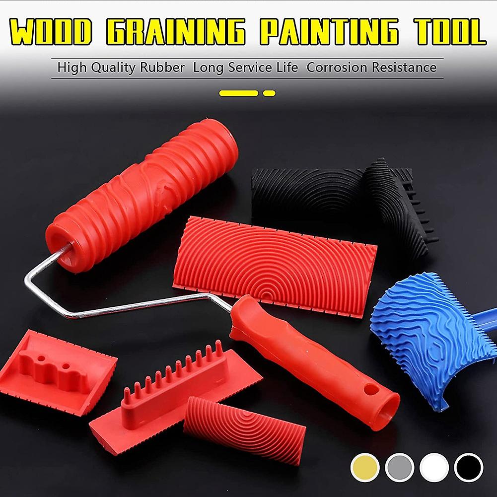 8 Pcs Wood Graining Painting Tool Set, Rubber Empaistic Grain Pattern ...
