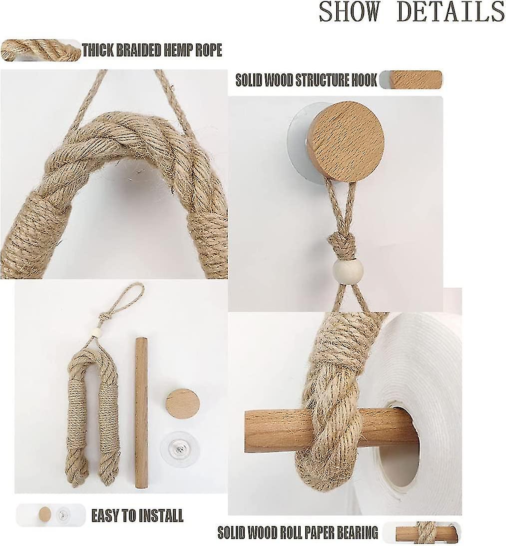 Piao Rope Toilet Paper Holder,self Adhesive Toilet Roll Holder,rope ...