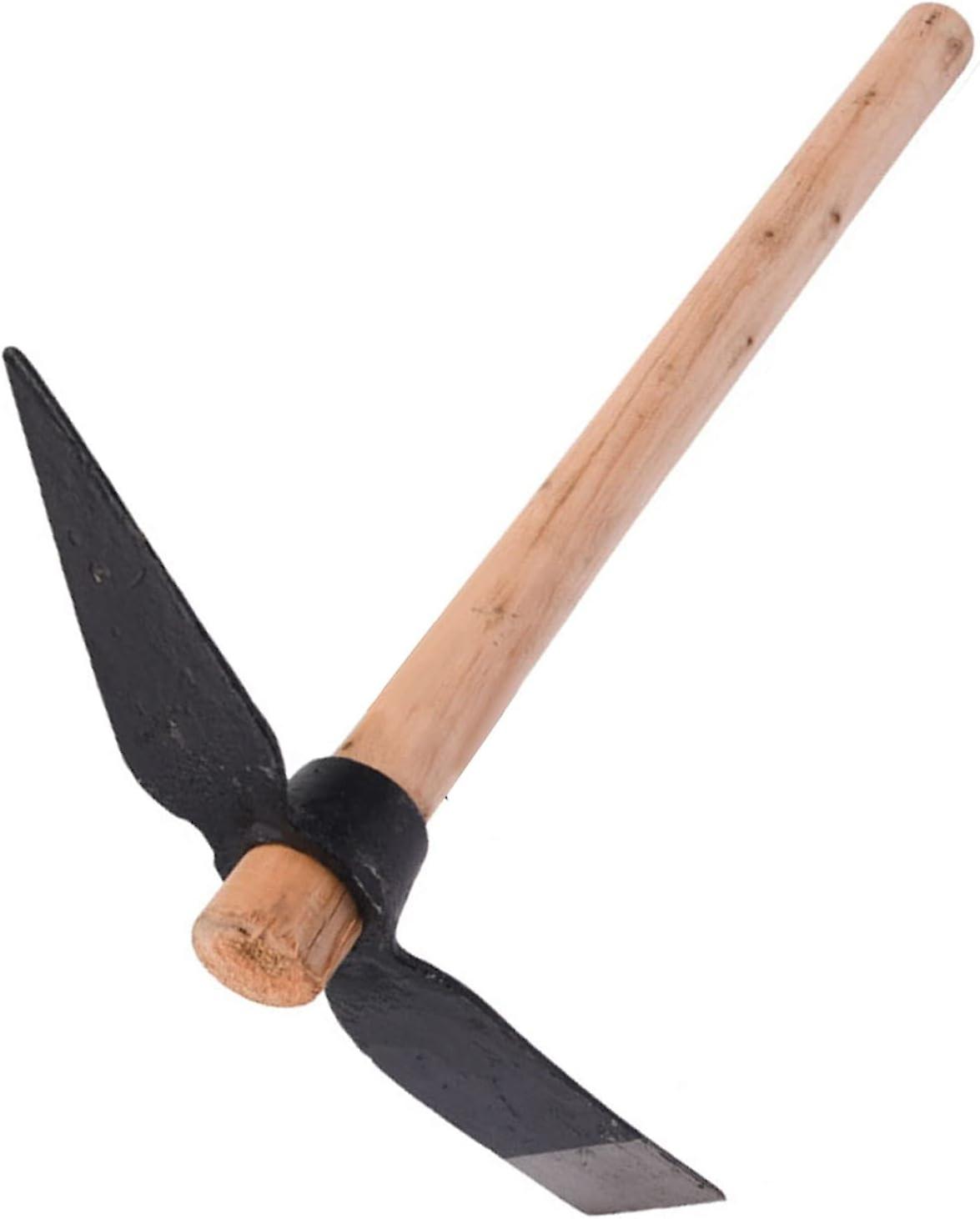 Garden Hoe Pick Weeding Mattock Hoe with Wooden Handle Multipurpose ...