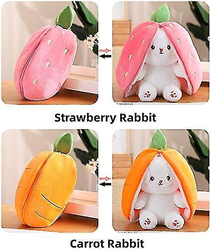 Strawberry Bunny Transformed Into Little Rabbit Fruit Doll Plush Toy ...