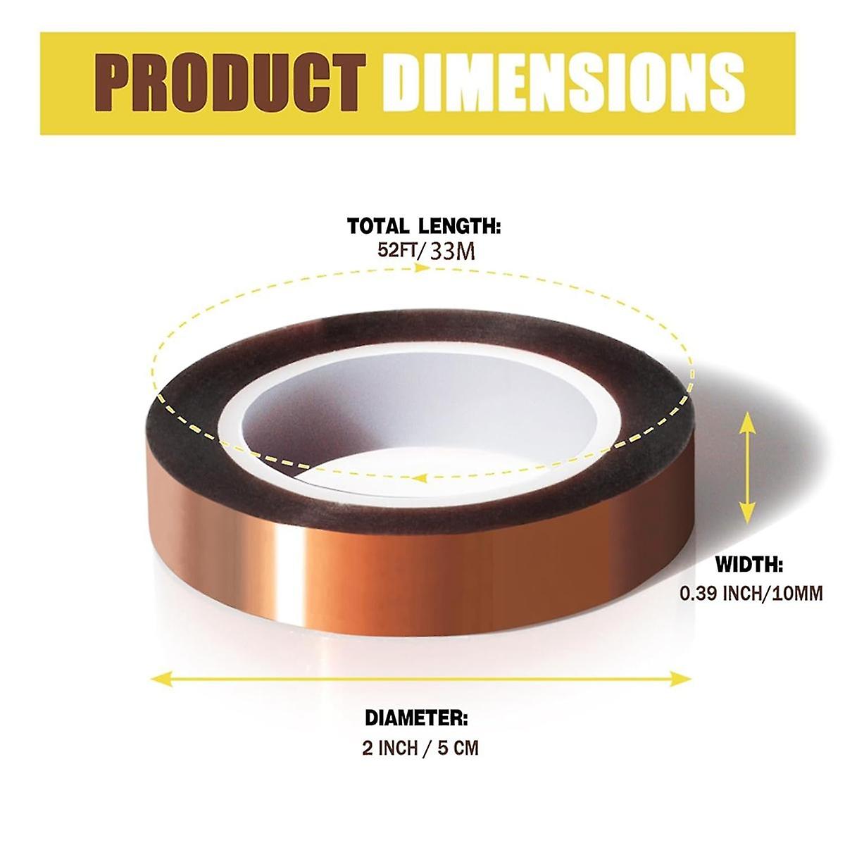 6 Rolls 10mm X33m Heat Tape High Temperature Heat Resistant Tape Heat ...