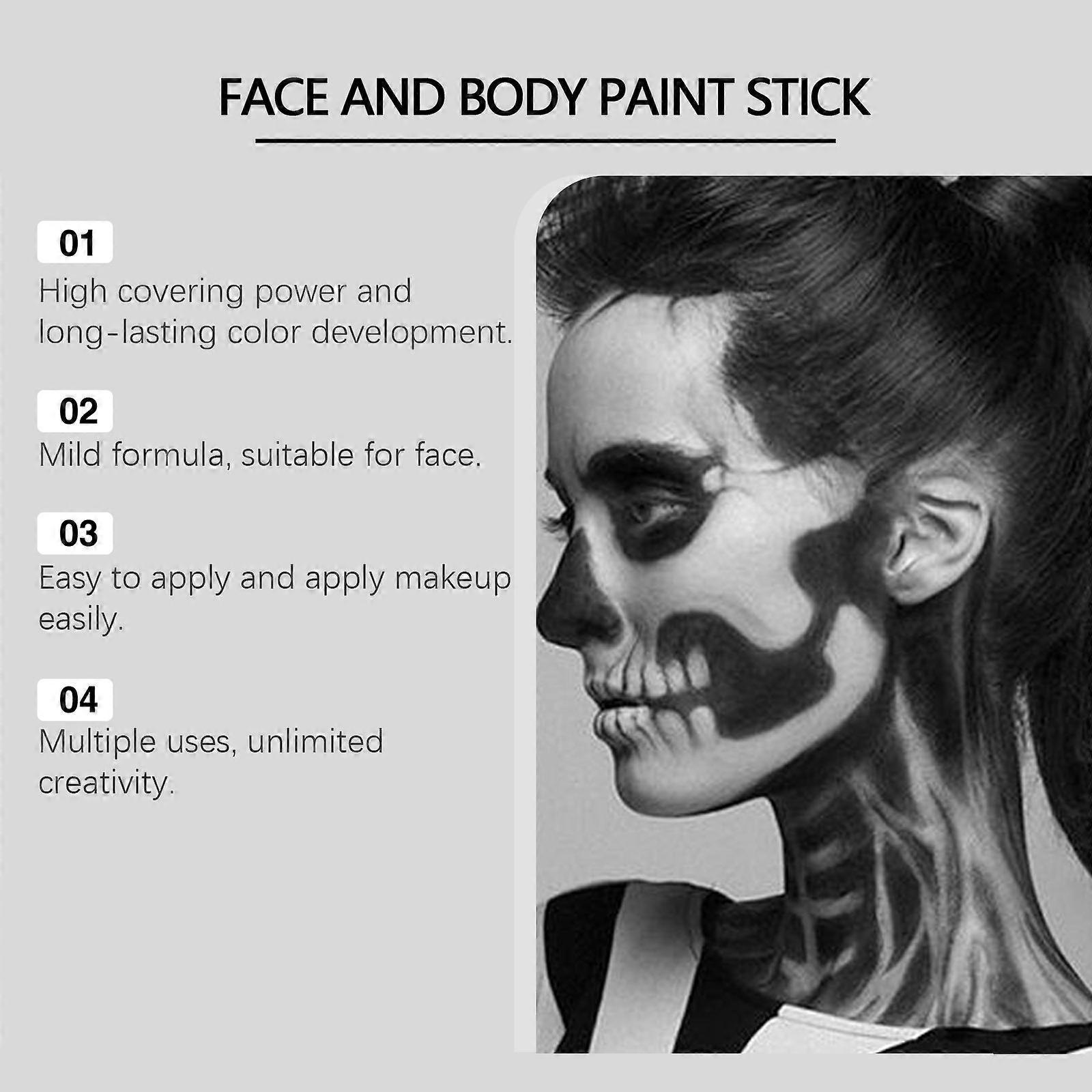 Black White Face Body Paint Stick Set, Face Paint Stick for Adults and ...