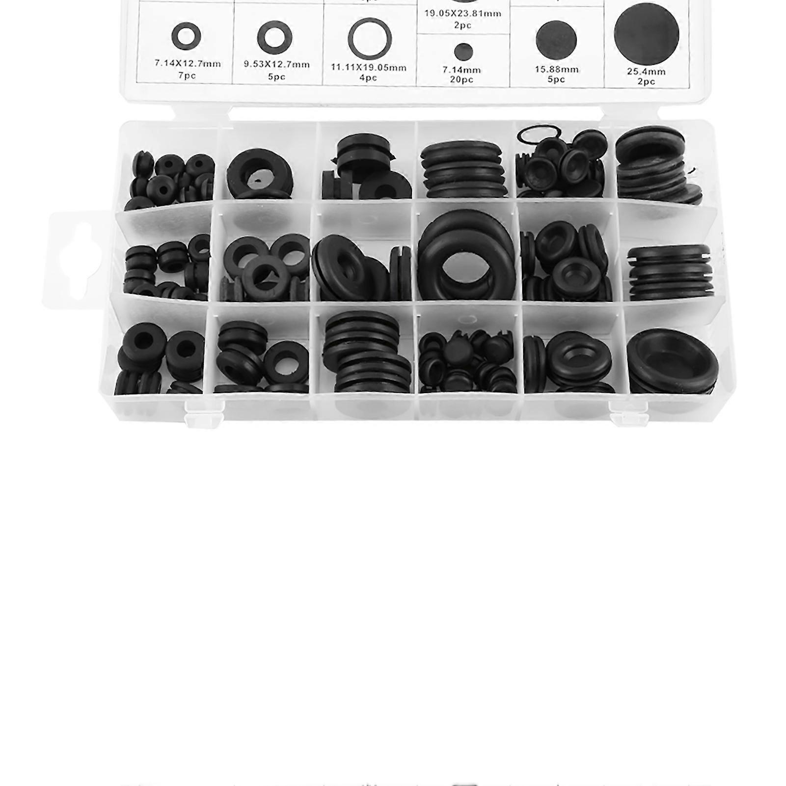 125pcs 18 Sizes Rubber Grommet Firewall Hole Plug Set Electrical Wire ...