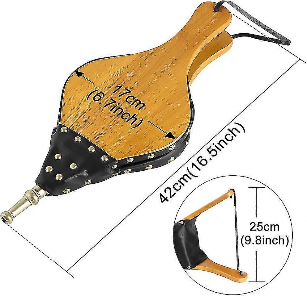 Wooden Fireplace Bellows 42cm Fire Bellows Quick Fire Starter Air ...