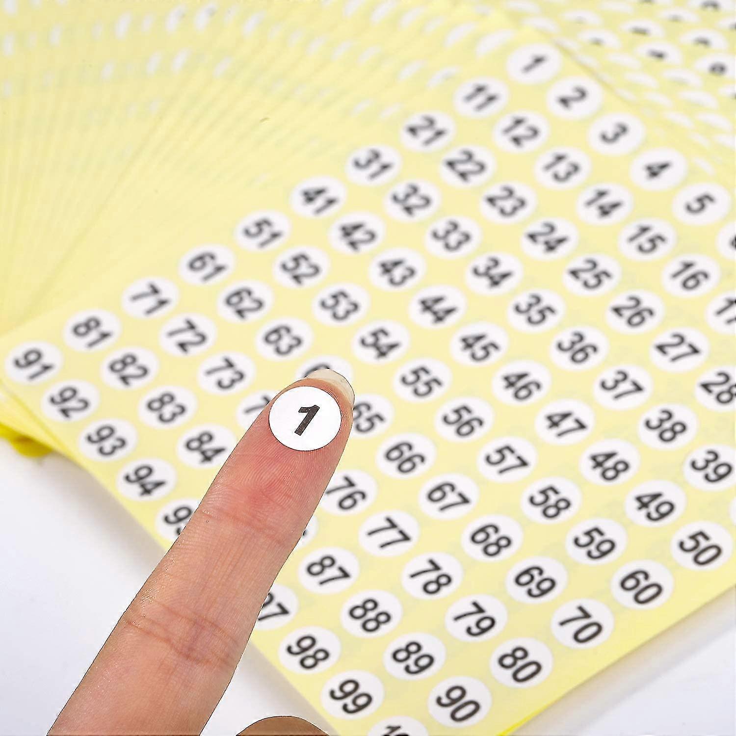 100 Sheets Number Labels Stickers 1-100 Numbers Round Stickers | Fruugo UK