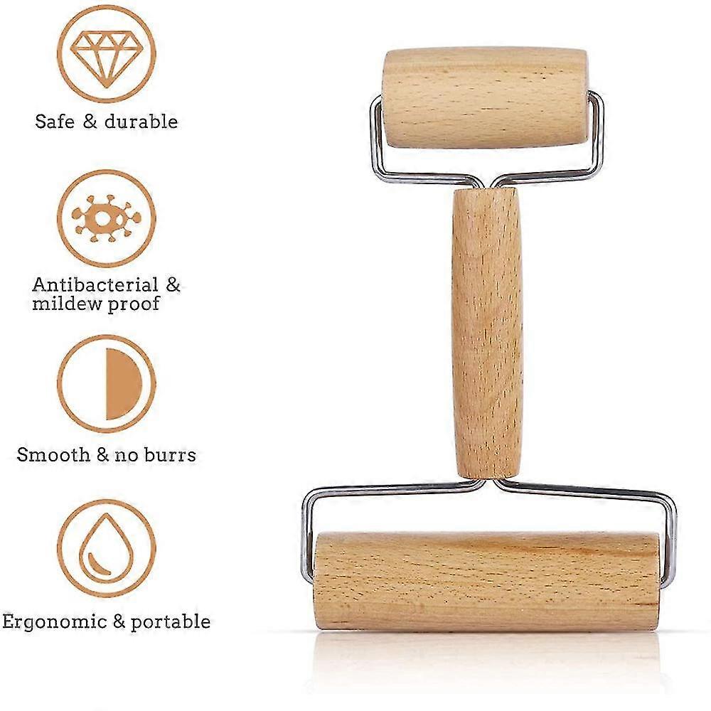 Wood Rolling Pin, Dough Roller Pizza Roller Cookie Cake Baking | Fruugo UK