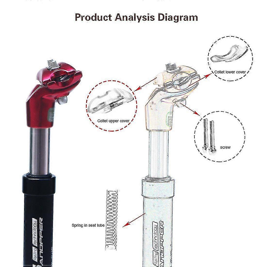 Bike Suspension Post Shock Absorber Offset Damping Bicycle Seatpost ...