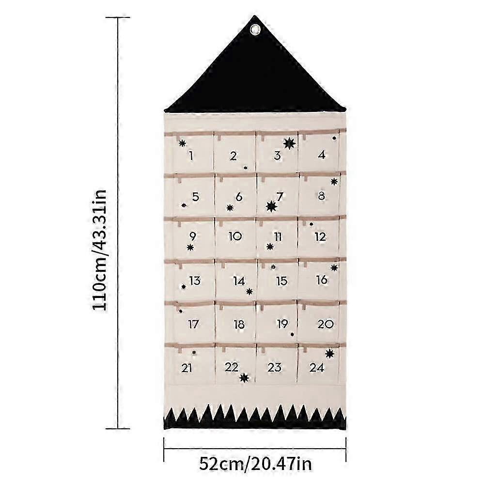 Advent Calendar,Fabric Christmas Advent Calendars With 24 Pockets Felt ...