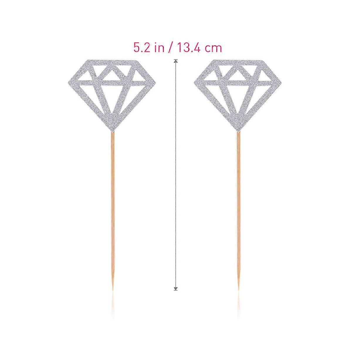 ULTNICE 50pcs Glitter Paper Gold Diamond Cake Toppers Cake Decoration ...