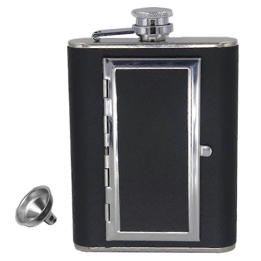 Stainless Steel Hip Flask, Leak-proof Hidden Flask with Cigarette Case ...