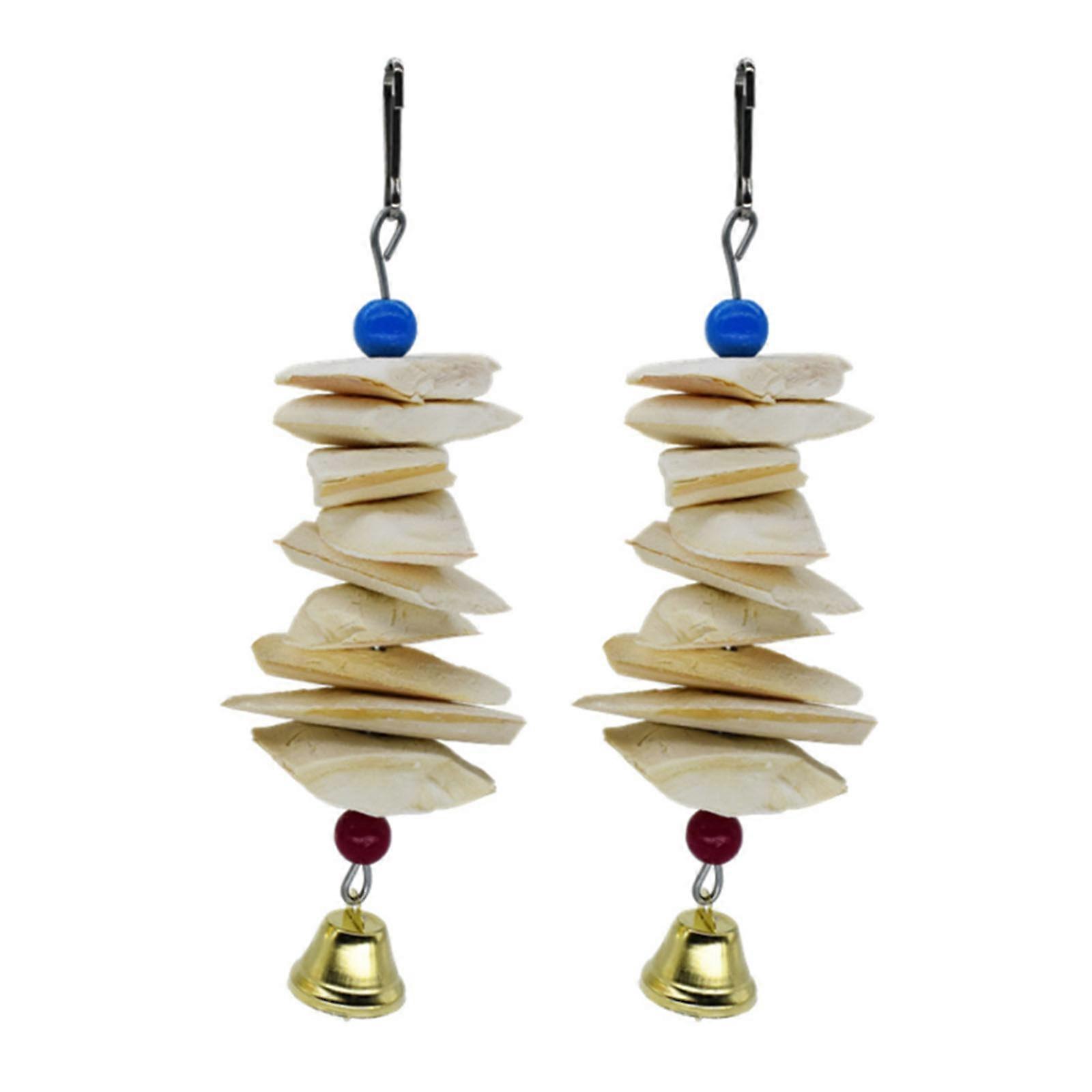 2PCS Bird Toys Parrot Toys Parrot Swing Chewing Hanging Bell Cage Bird ...