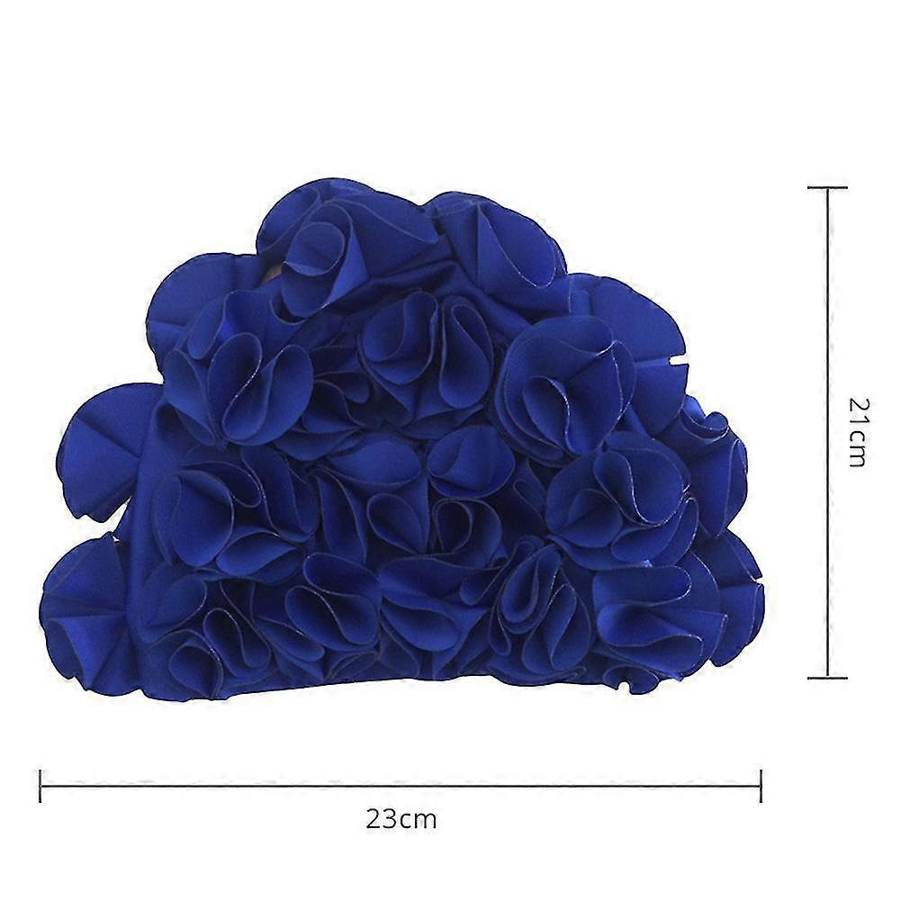 Women Swimming Cap New Elastic Nylon Fabric Protect Ears Long Hair ...