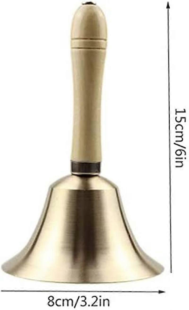 Hand-cranked Class Bell Wooden Handle Rattling Bell Class Copper Bell ...