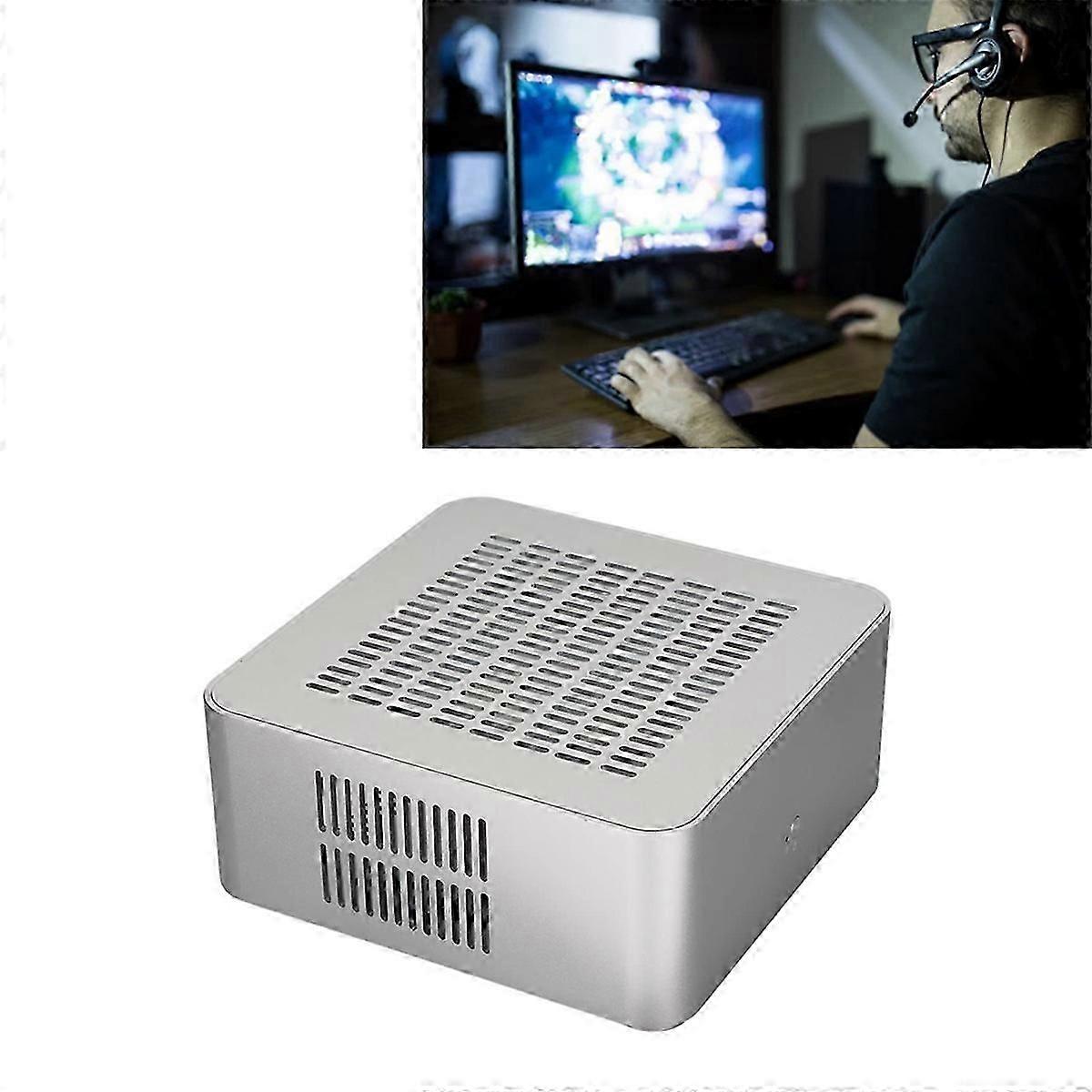Aluminum Chassis Small Desktop Computer Case Psu Htpc Mini-itx Pc Case ...